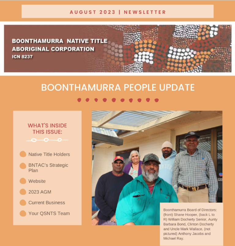 PBC Newsletter – August 2023 – Boonthamurra Native Title Aboriginal ...